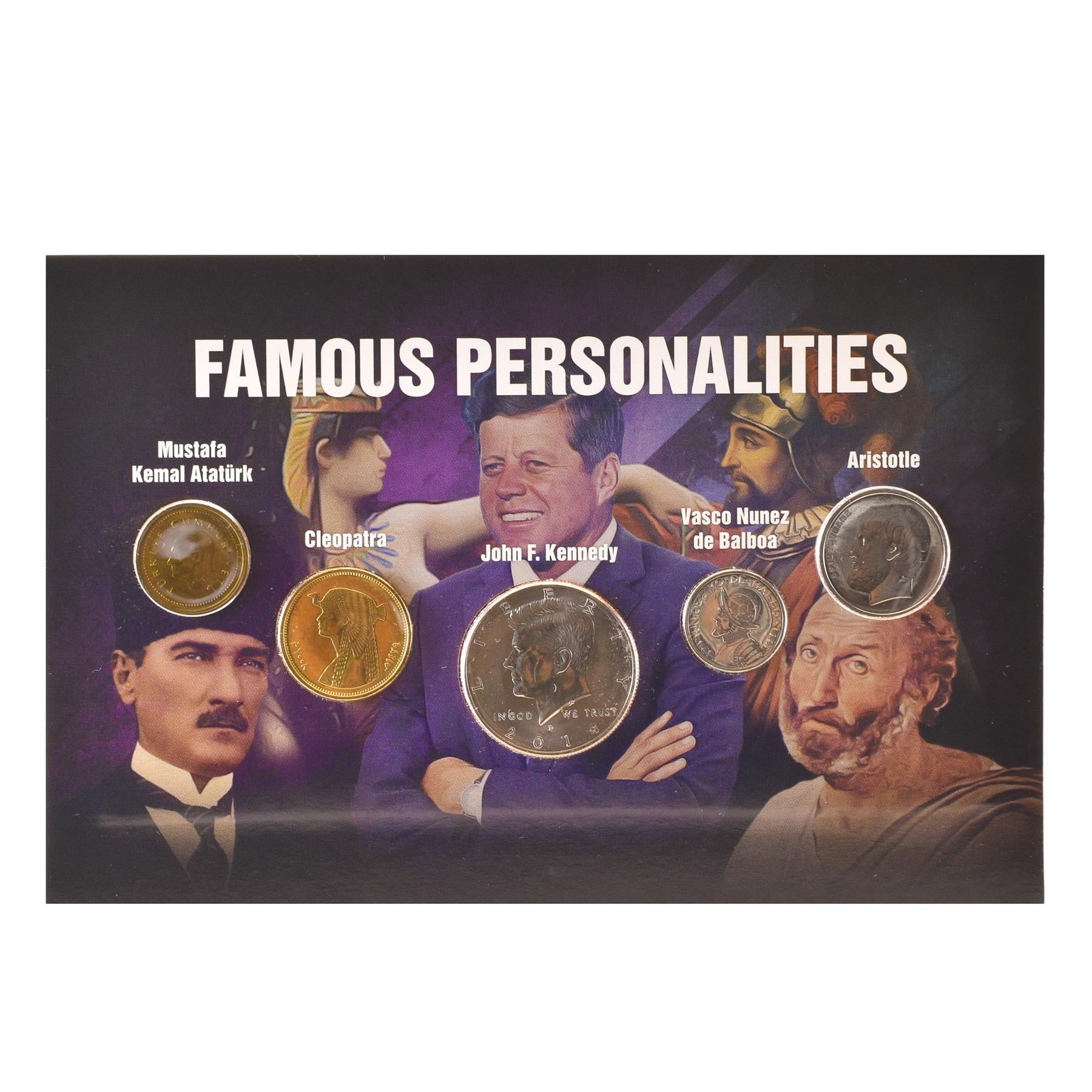 Famous Personalities | 5 Coin Set | Aristotle | Vasco Nunez de Balboa