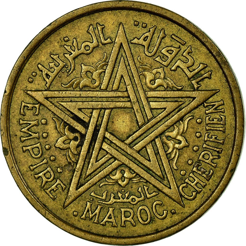 Morocco | 1 Franc Coin | Sharifian Sultanate | Sultan Mohammed V | Pen