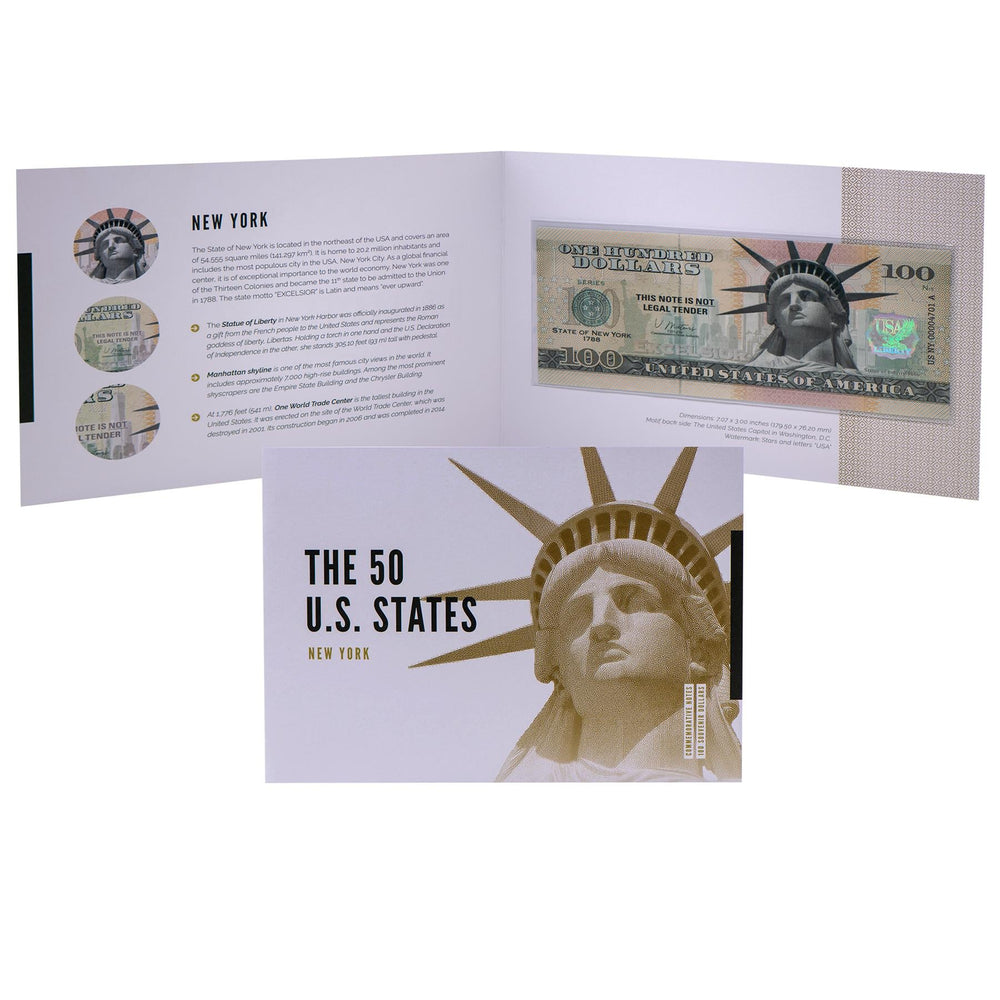 USA 100 Dollar Note | New York Commemorative Souvenir | Statue of Libe