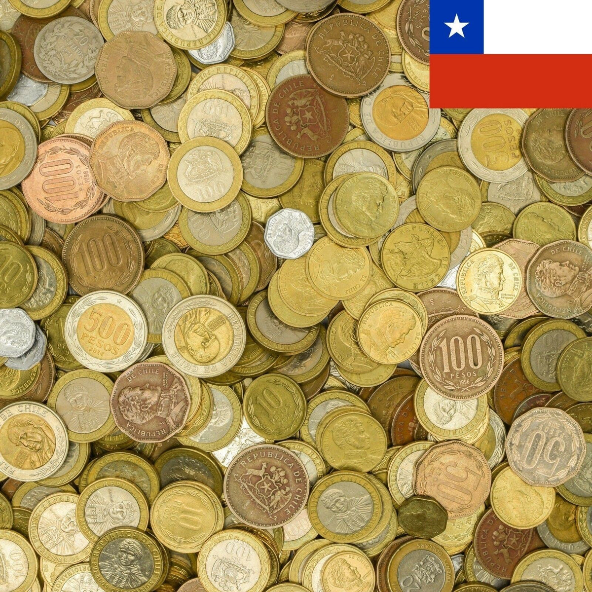 Coins Chile Mixed Collectible Currency Centesimos Escudos Centavos Pes